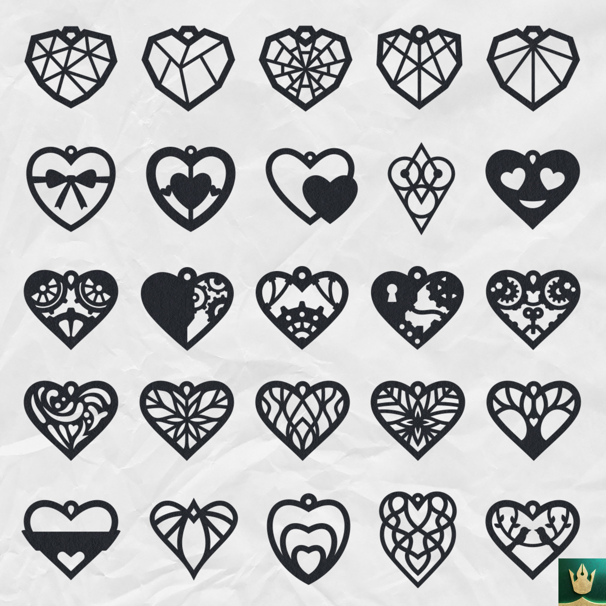 100 Love and Hearts Cut Files Heart-shaped Earrings and Pendants ...