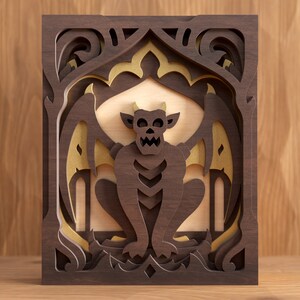 Gargoyle 3D Layered Wall Art - Gothic-inspired SVG Cut File for Cricut ...
