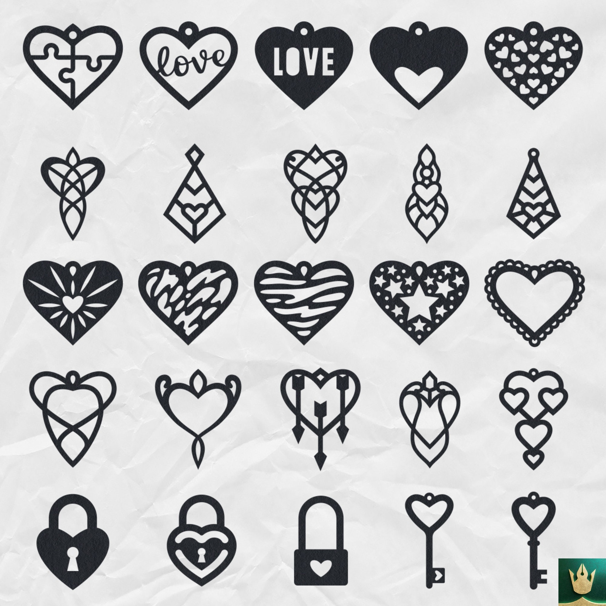 100 Love and Hearts Cut Files | Heart-shaped Earrings and Pendants ...