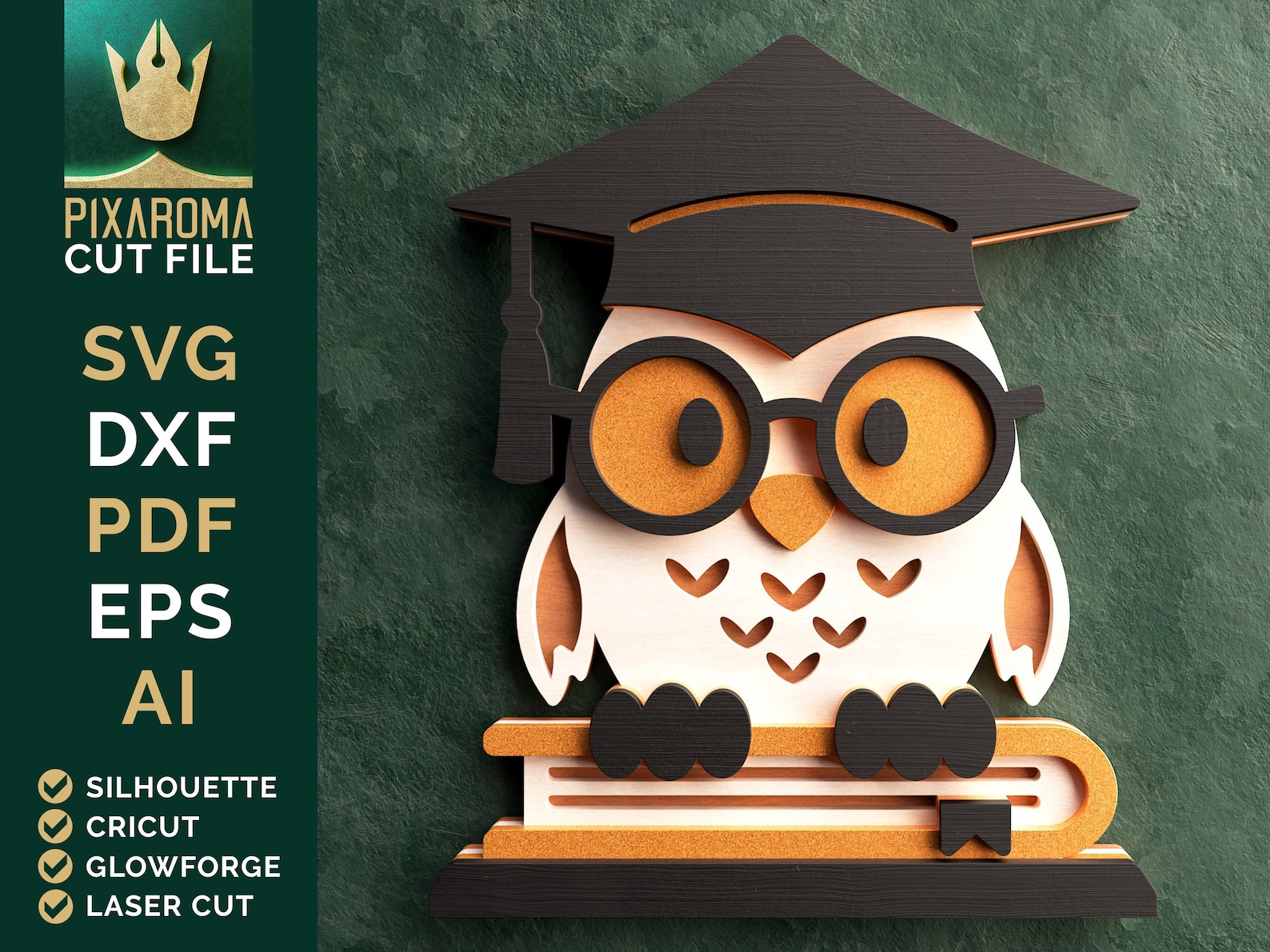 Graduation Owl 3D Layered SVG Cut File Cute Owl SVG 4 - Etsy
