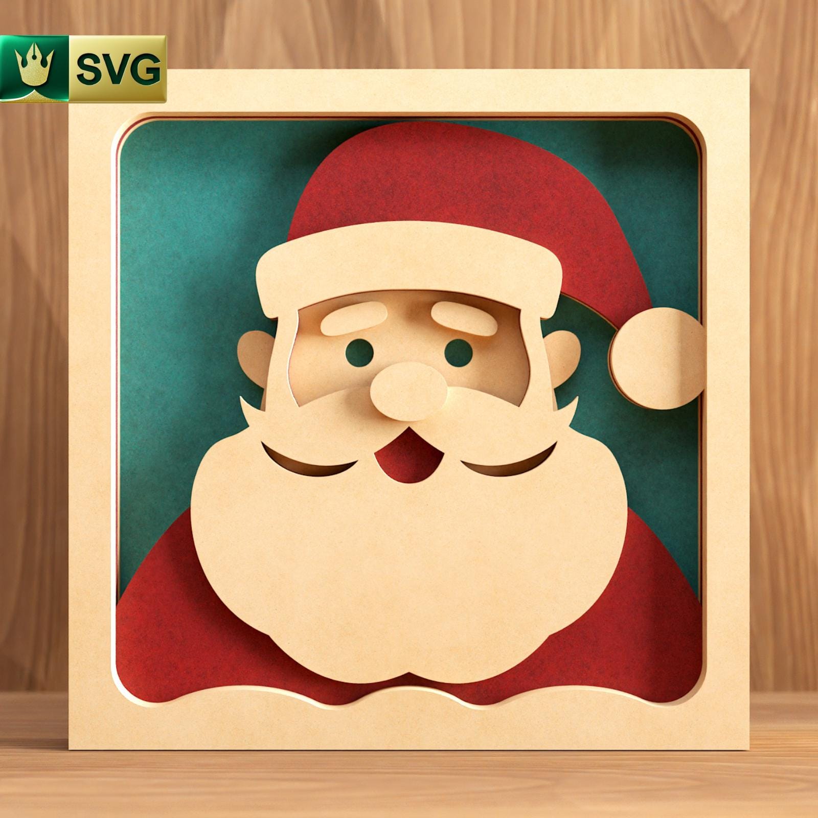 Santa Claus 3D Layered SVG | Winter Holiday Wall Art | Christmas ...