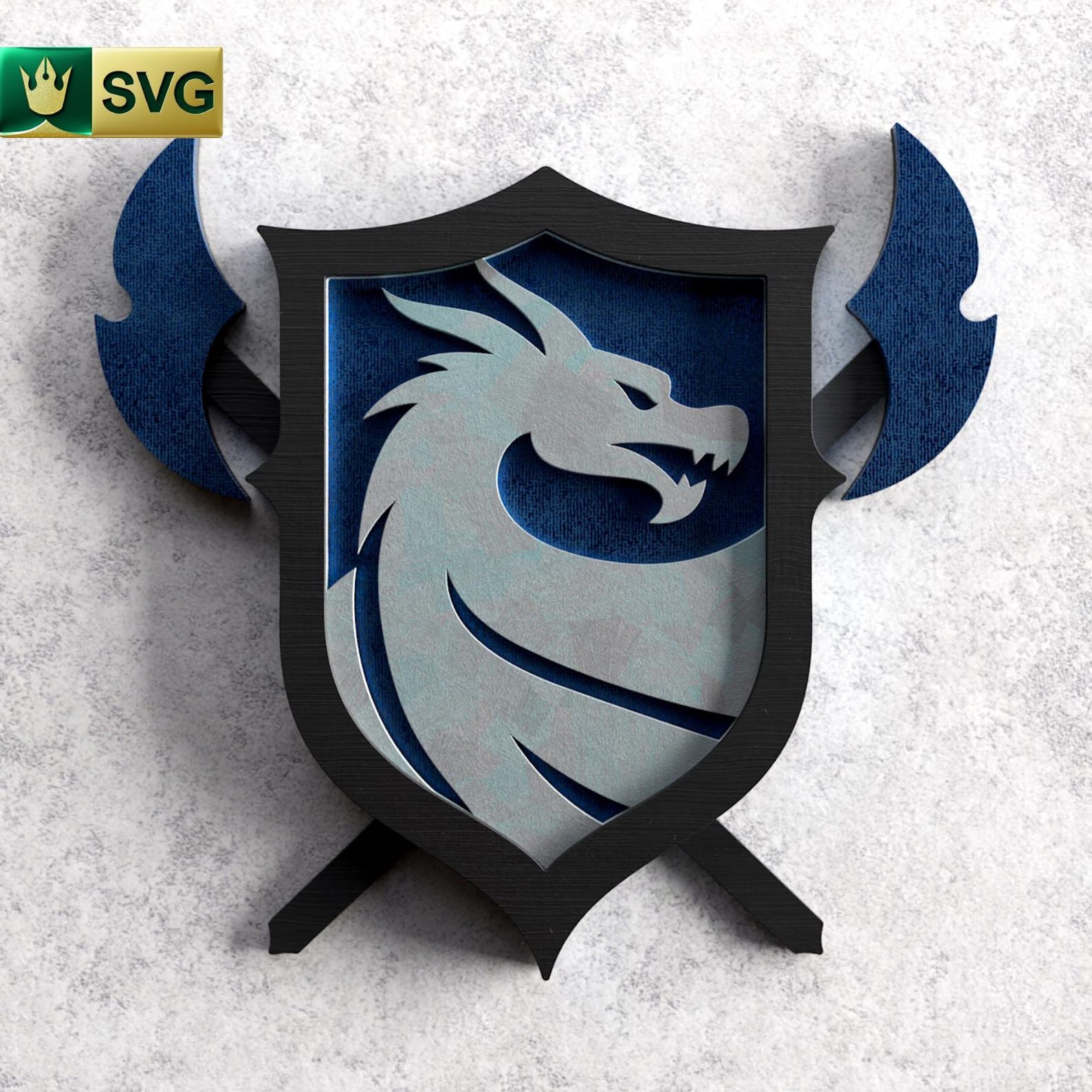 Dragon Shield 3D Layered SVG | Fantasy Shield | Medieval Digital Cut ...