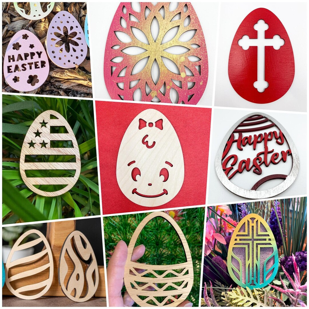 130 Easter Egg Cut Files for Cricut, Silhouette, Glowforge, and Laser ...