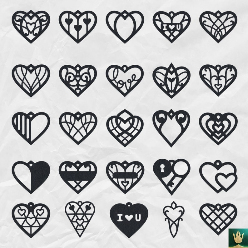 100 Love and Hearts Cut Files Heart-shaped Earrings and Pendants ...