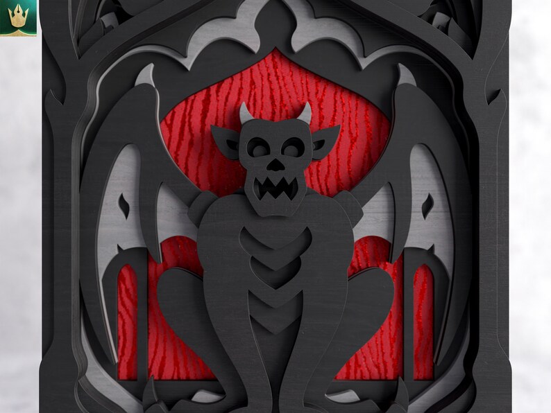 Gargoyle 3D Layered Wall Art - Gothic-inspired SVG Cut File for Cricut ...