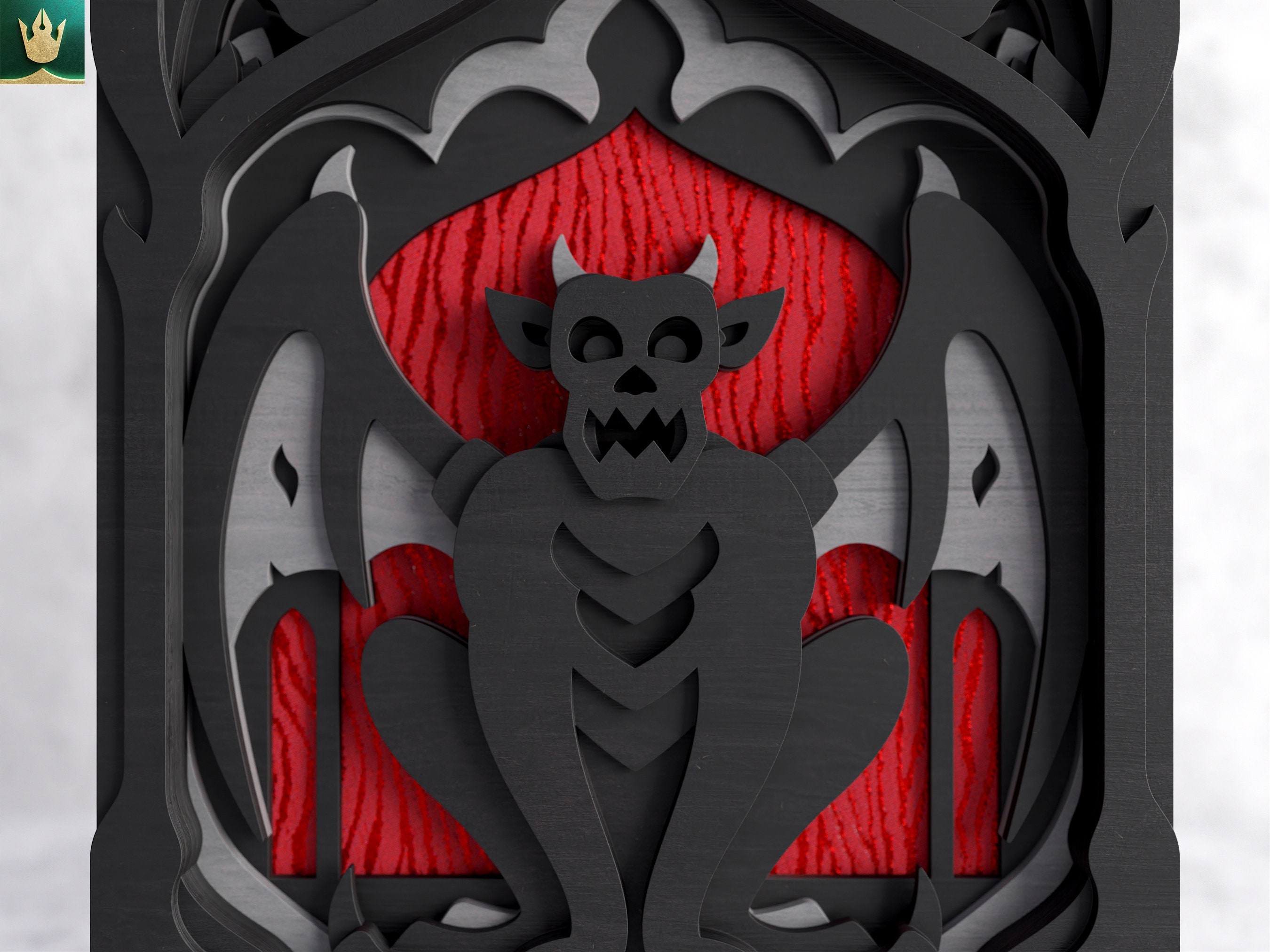 Gargoyle 3D Layered Wall Art Gothic-inspired SVG Cut File for Cricut ...