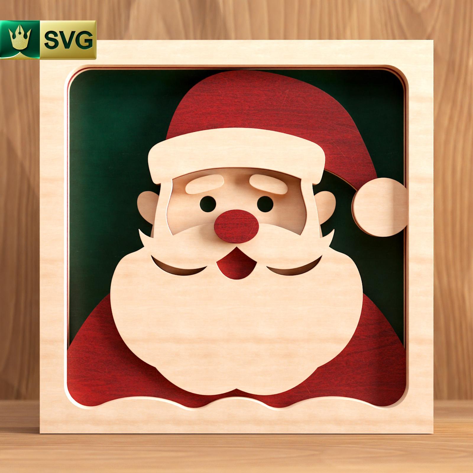 Santa Claus 3D Layered SVG | Winter Holiday Wall Art | Christmas ...