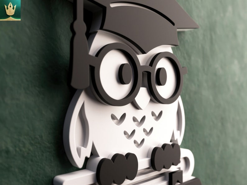 Graduation Owl 3D Layered SVG Cut File Cute Owl SVG 4 Layers Perfect ...