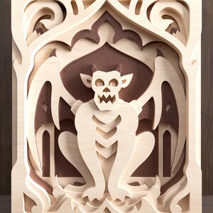Gargoyle 3D Layered Wall Art - Gothic-inspired SVG Cut File for Cricut ...