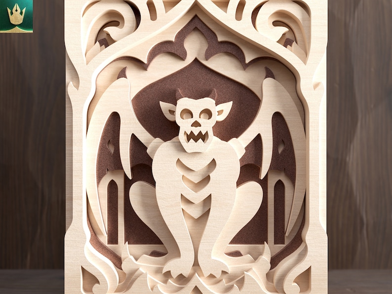 Gargoyle 3D Layered Wall Art - Gothic-inspired SVG Cut File for Cricut ...