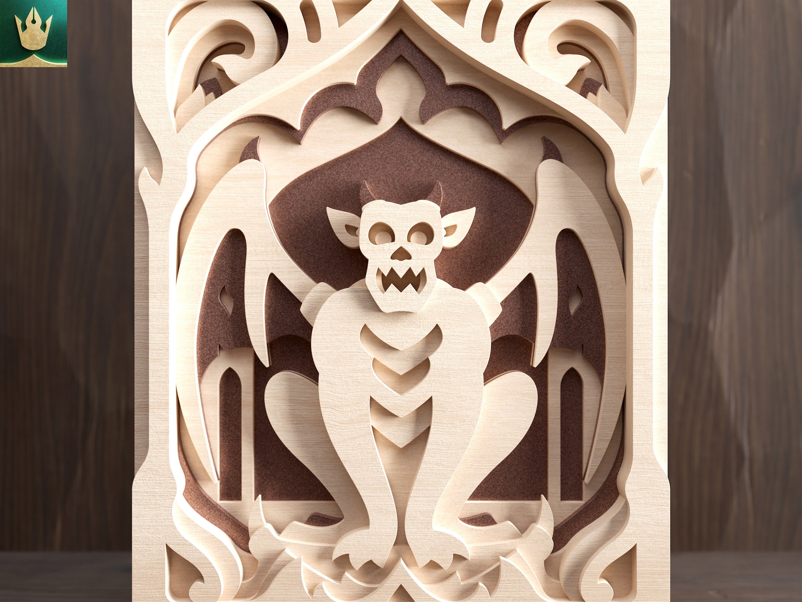 Gargoyle 3D Layered Wall Art Gothic-inspired SVG Cut File for Cricut ...