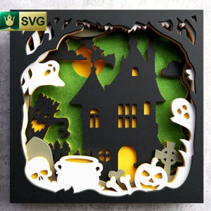 Halloween Haunted House|3d Layered | Halloween Digital Cut File | SVG ...