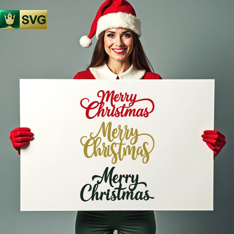 Merry Christmas Text SVG Bundle | One Shape Design | Christmas Digital ...