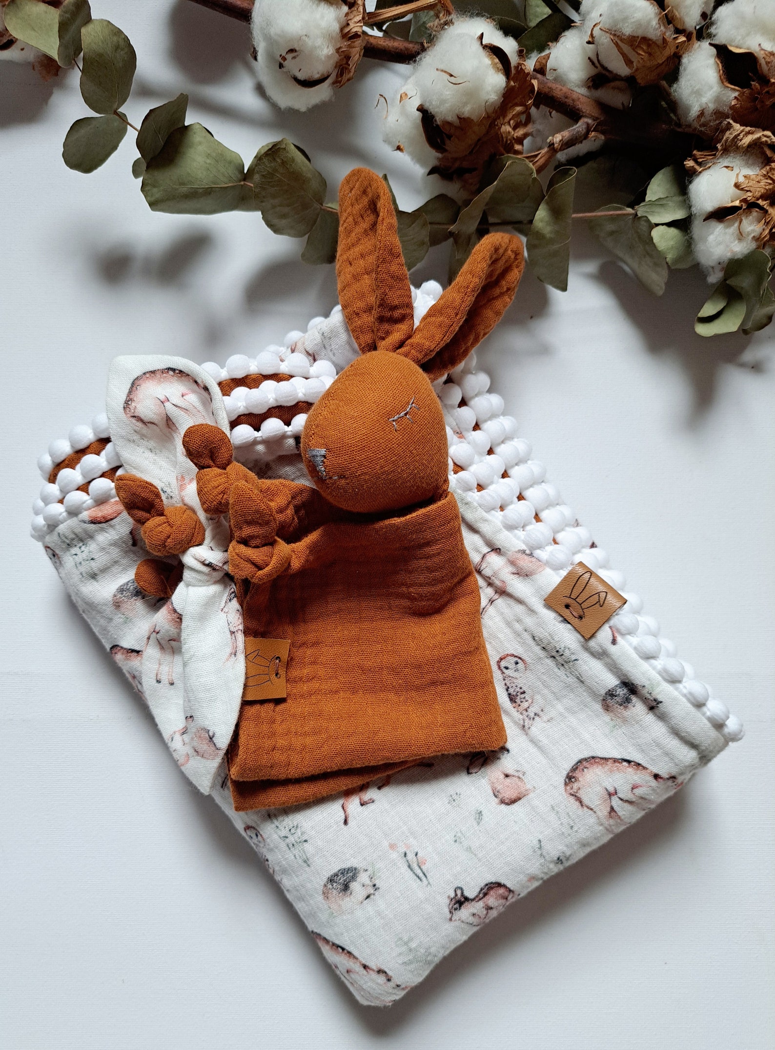 Baby Set, Cotton, Muslin Blanket, Rabbit Comforter - Etsy