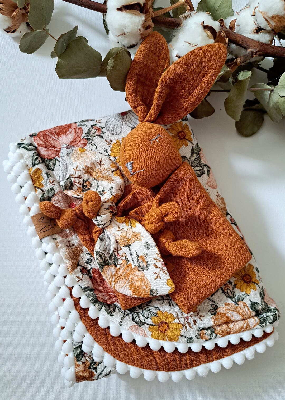 Baby Set, Cotton, Muslin Blanket, Rabbit Comforter - Etsy