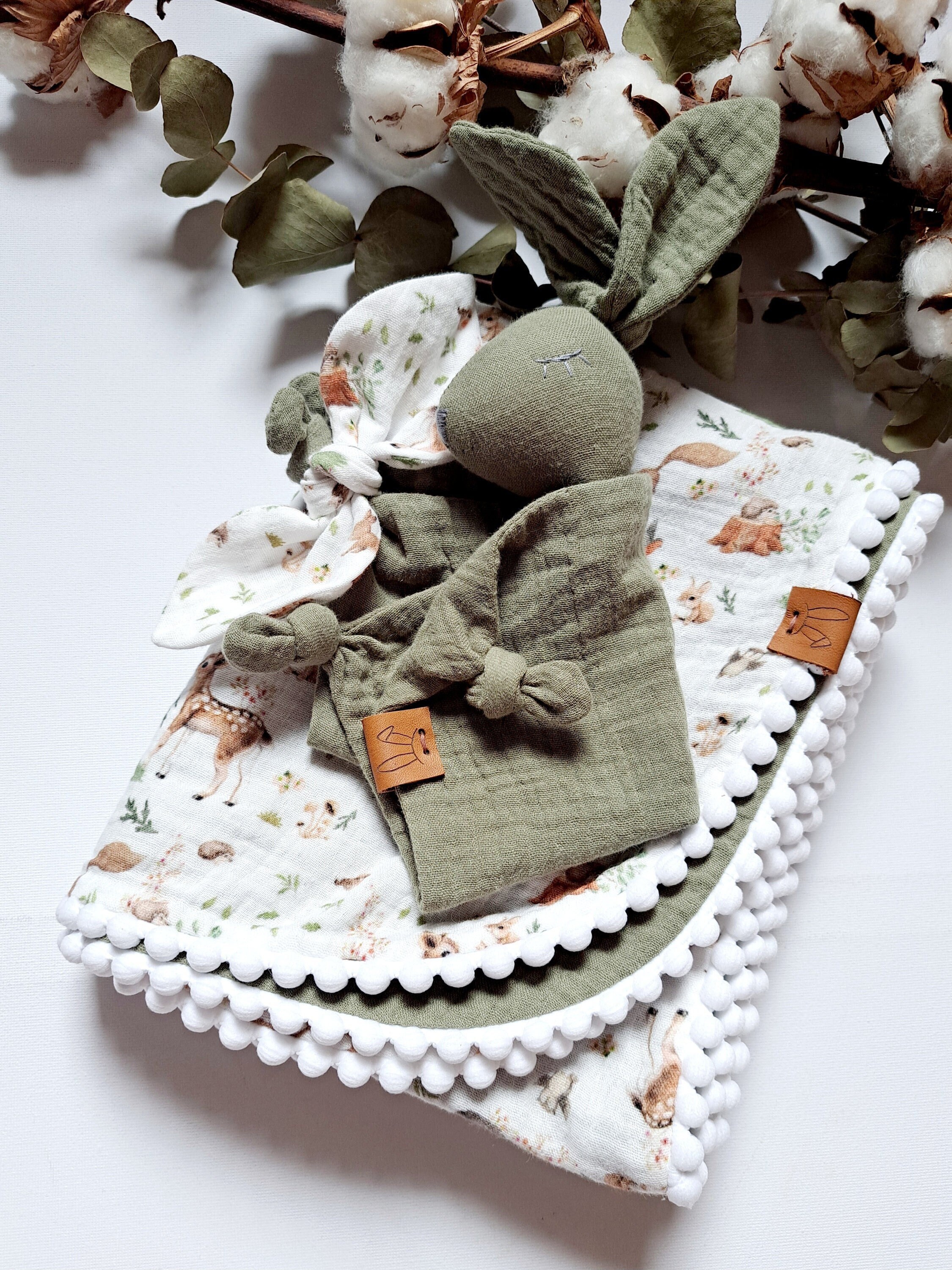 Baby Set, Cotton, Muslin Blanket, Rabbit Comforter - Etsy