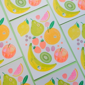 Fruit A4 Risograph Print - Etsy