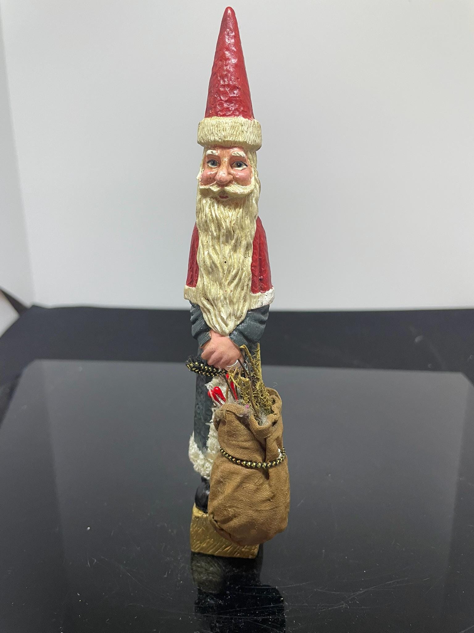 Vintage Plaster Stick Santa - Etsy