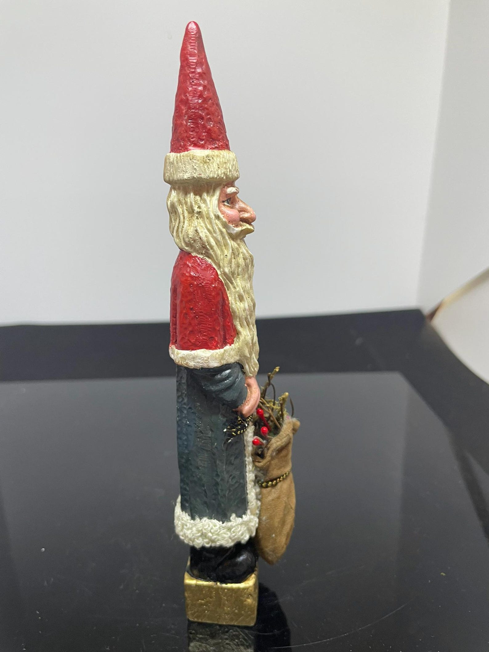 Vintage Plaster Stick Santa - Etsy