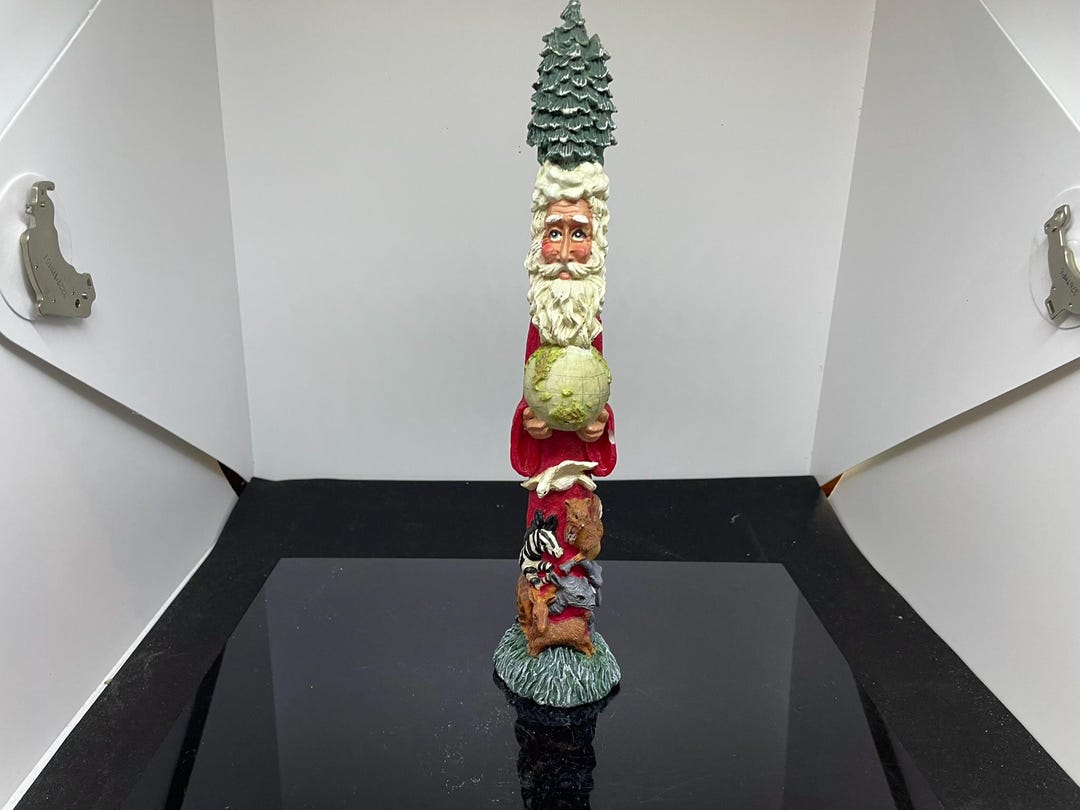 Vintage 1990's Plaster Christmas Stick Santa Claus Statue - Etsy