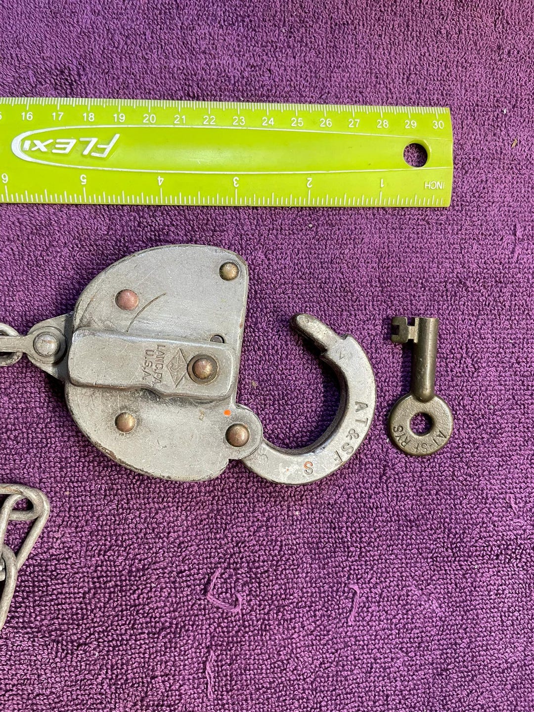 Vintage Railroad Lock and Key AT&SF S - Etsy