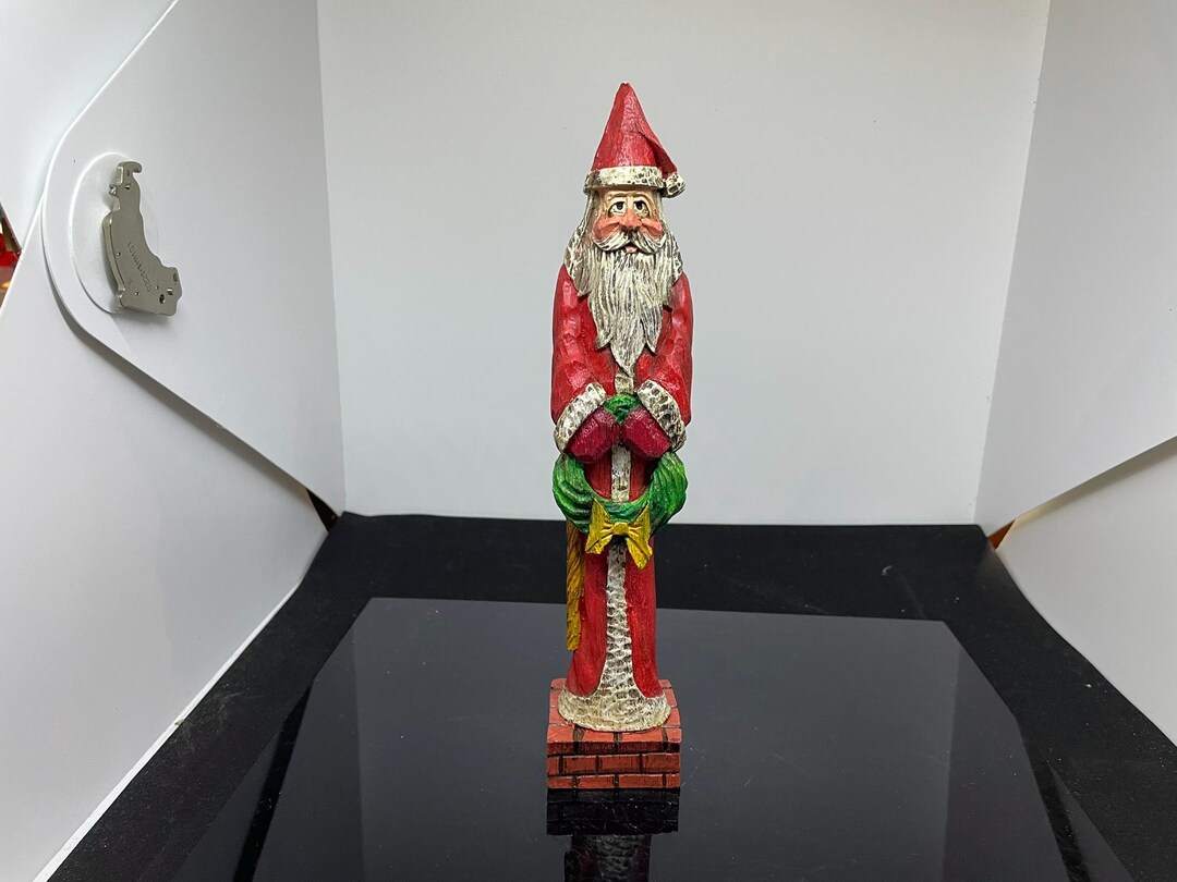 Vintage 1990's Plaster Stick Santa Claus Statue - Etsy