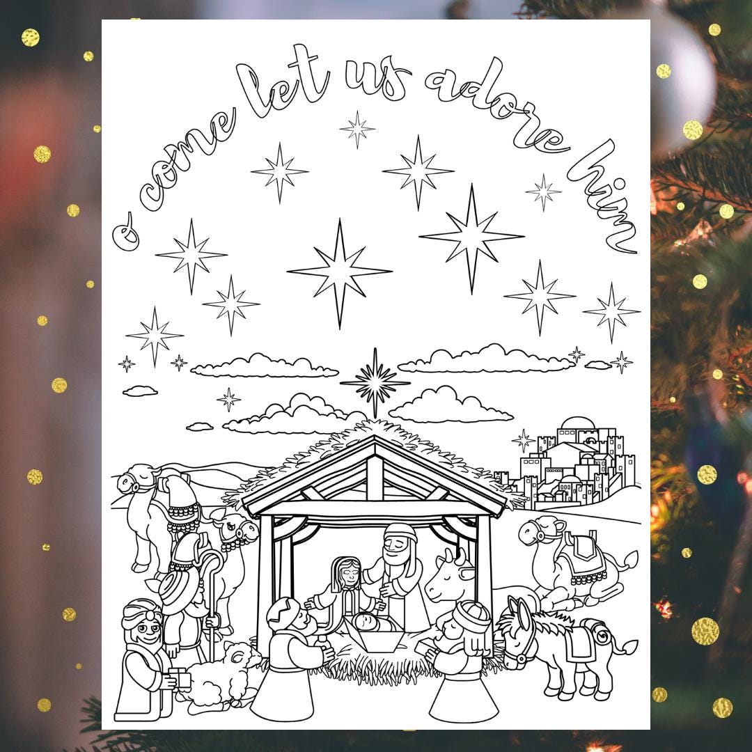 Christmas Carol Coloring Sheets (10!) - Etsy