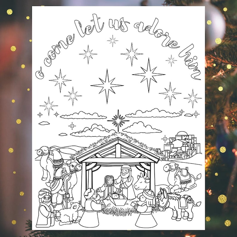 Christmas Carol Coloring Sheets (10!) - Etsy