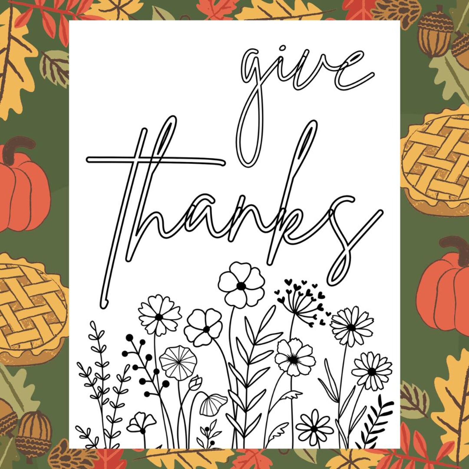 Thanksgiving Coloring Sheets (5!) - Etsy