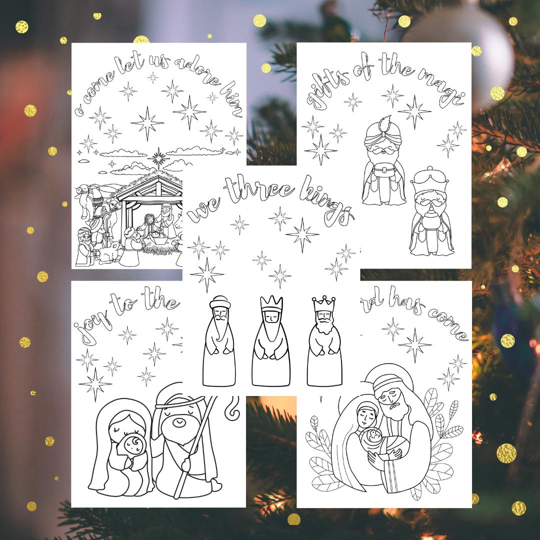 Christmas Carol Coloring Sheets (10!) - Etsy