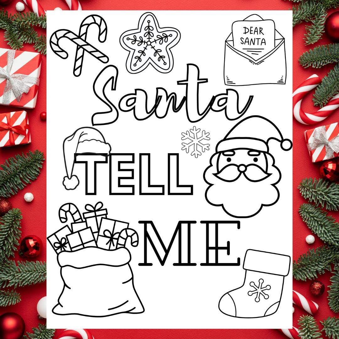 Christmas Song Coloring Sheets (10!) - Etsy