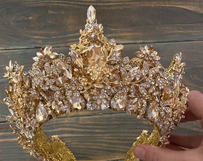 Gold Royal Crownwedding Crowngold Crownweeding - Etsy