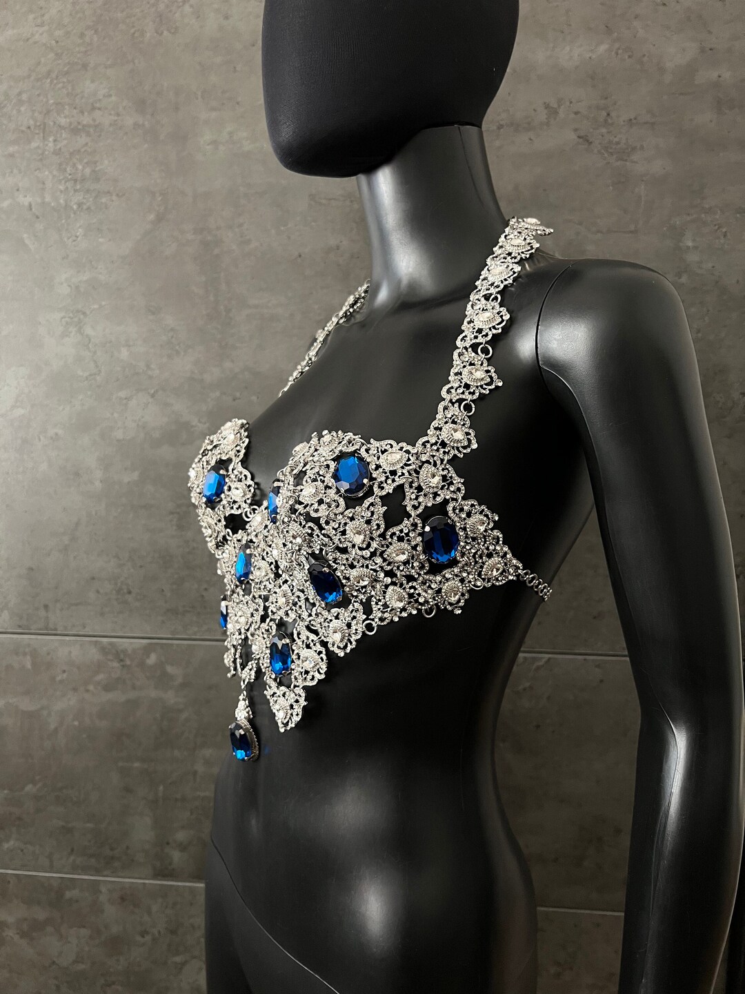 Crystal Body Jewelry statement Body Crystal Jewelry Blue Rhinestone ...