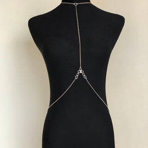 Silver Back Necklace~body Necklace ~silver Chain Necklace~bridal ...