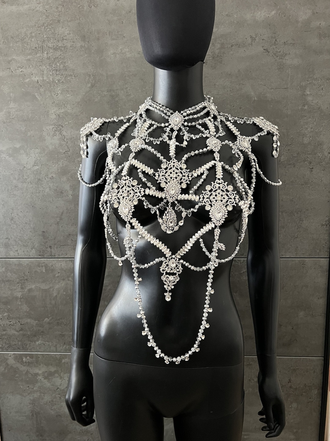 Body Necklace crystal Body Chainshoulder Necklacebridal Body ...