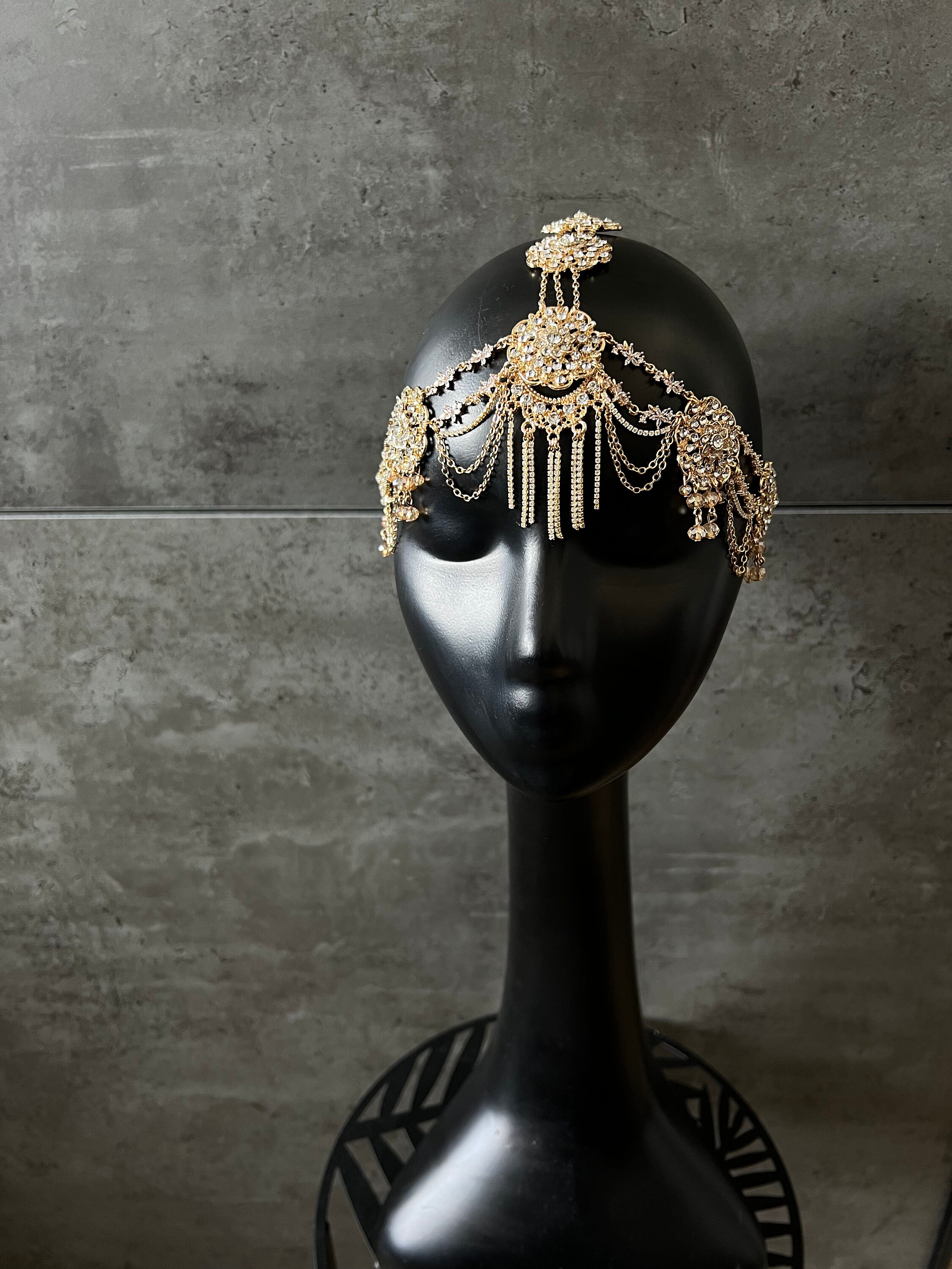 Gold Forehead~gold Crystal Headpiece~gold Wedding Headpiece~gold ...