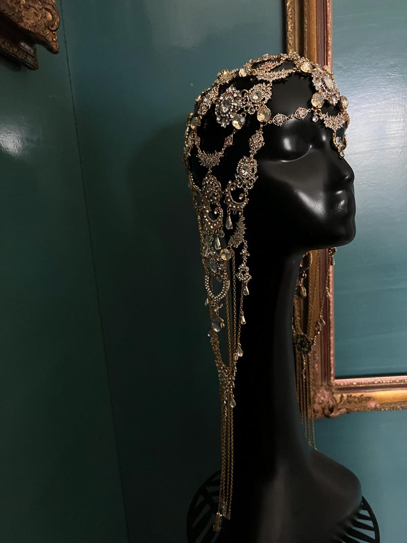 Crystal Headpiece~gold Bridal Headpiece~gold Crystal Hat~bridal ...