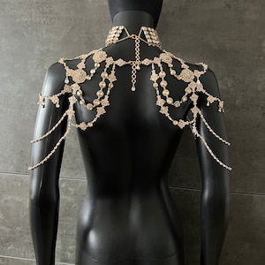 Crystal Shouldergold Necklake shoulder Necklacebohemian Setcrystal ...