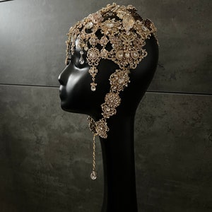 Rhinestone Gold Headpiece~statement Headpiece~gold Headpiece~gold ...