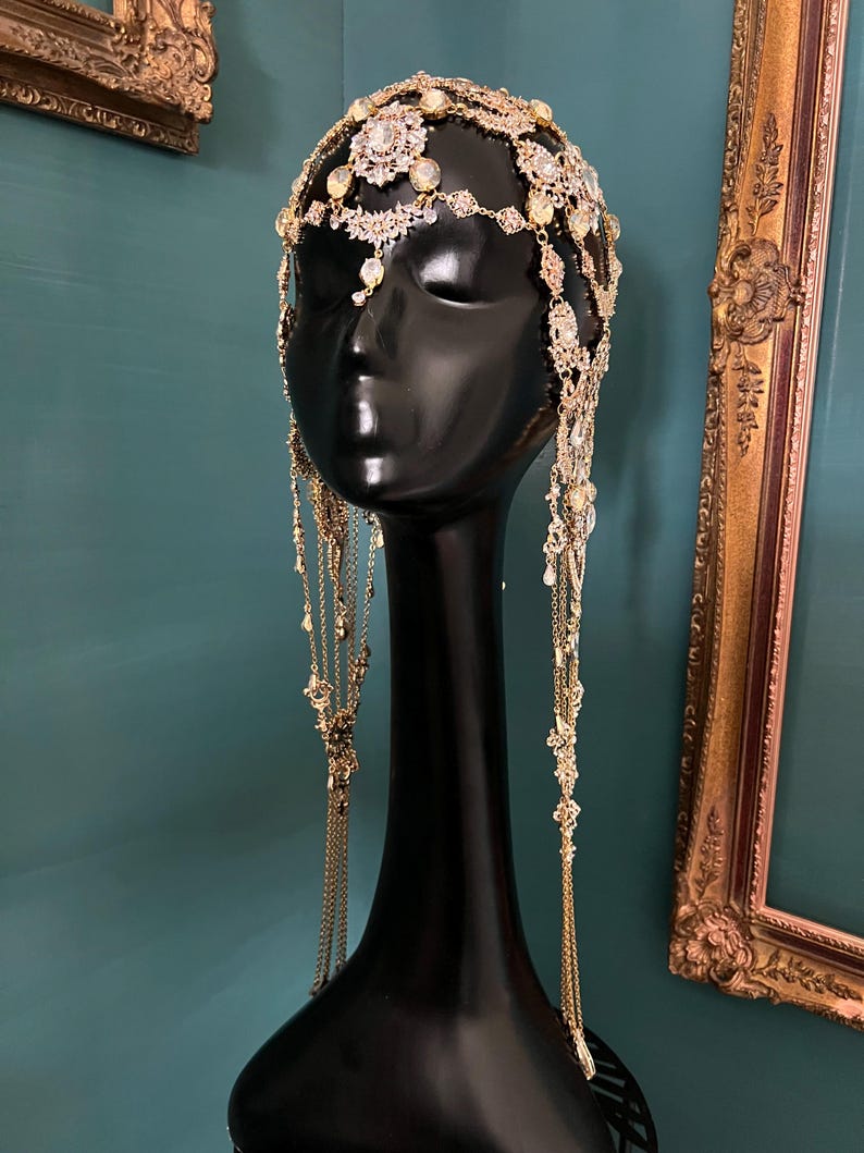 Crystal Headpiece~gold Bridal Headpiece~gold Crystal Hat~bridal ...