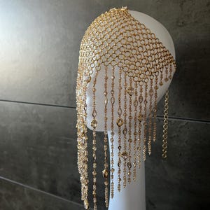 Face Chain~rhinestone Mask~bridal Mask Veil~gold Mask~bridal Headpiece ...