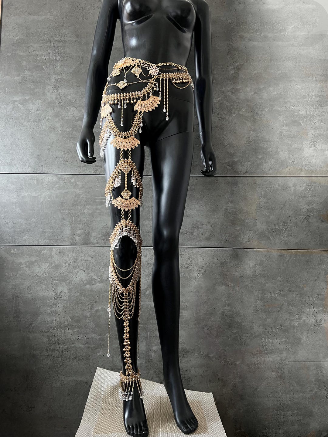 Gold Color Leg Jewelryfestival Accessoriesgold Body Chainbody Harness ...