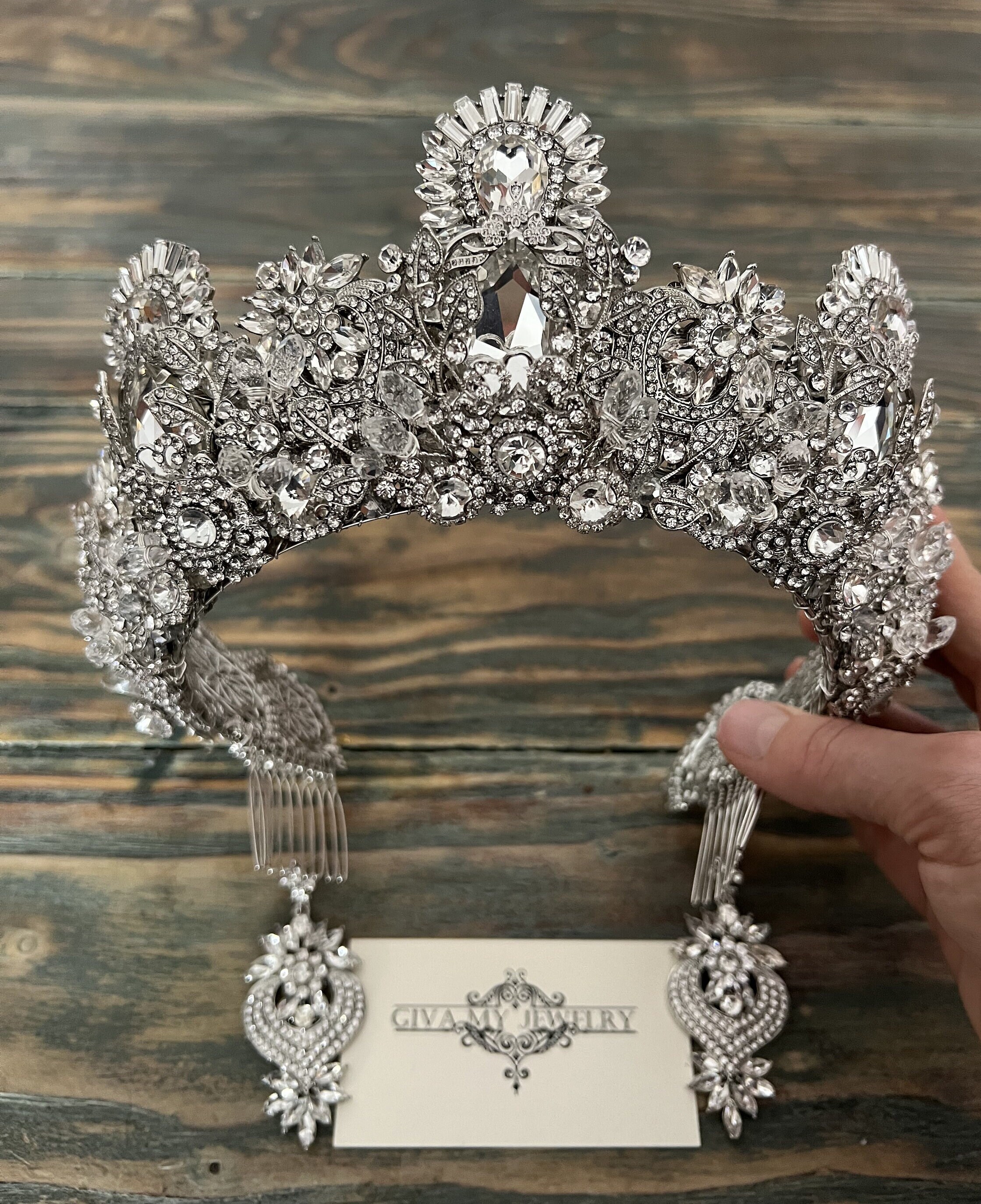 Silver Tiarabridal Silver Crownwedding Earringroyal - Etsy