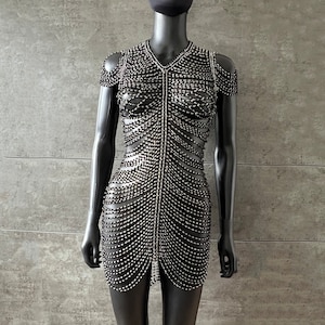 Crystal Black Dress Body Harness Body Chain Dress festival Clothing ...