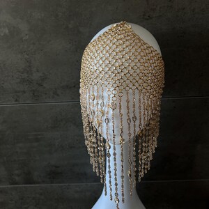 Face Chain~rhinestone Mask~bridal Mask Veil~gold Mask~bridal Headpiece ...