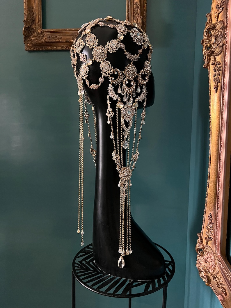 Crystal Headpiece~gold Bridal Headpiece~gold Crystal Hat~bridal ...