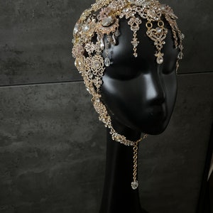 Rhinestone Gold Headpiece~statement Headpiece~gold Headpiece~gold ...
