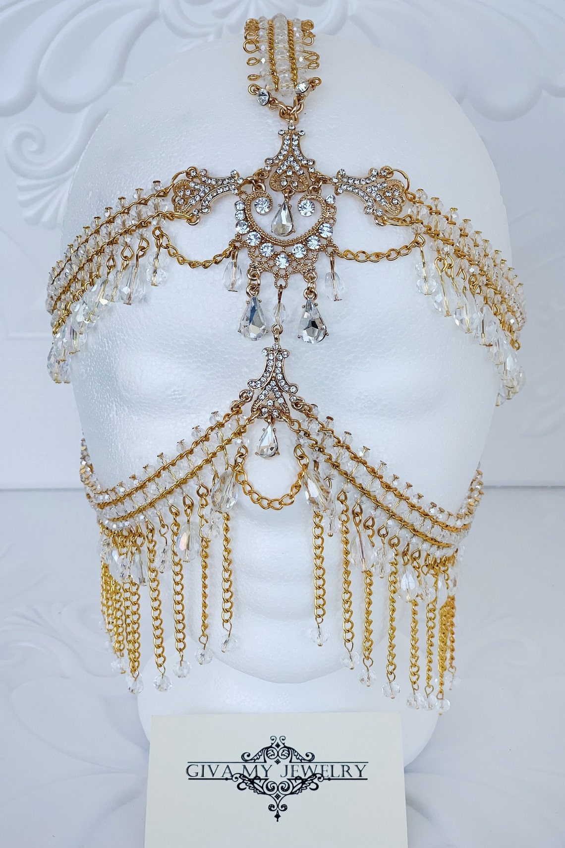 Gold Chain Maskburning Man Maskgold Face Veilrhinestone - Etsy