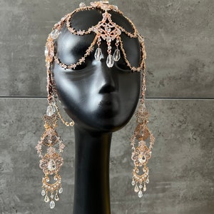 Crystal Headpiece ~gold Head Chain~ Crystal Headpiece~ Bridal Forehead ...