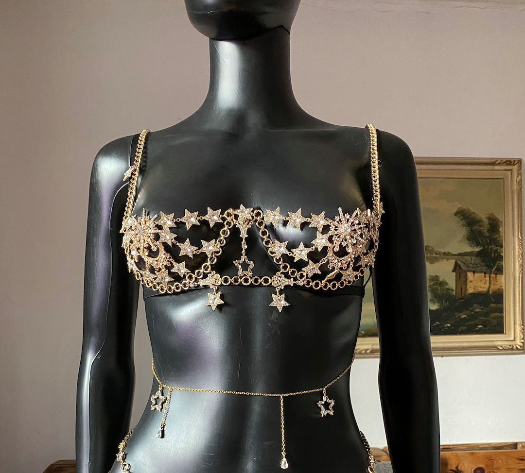 Sujetador de cristal dorado Sujetador de estrella - Etsy España